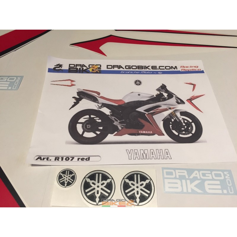 Kit Adesivo originali Yamaha R1 2007 Bianco/Rossa